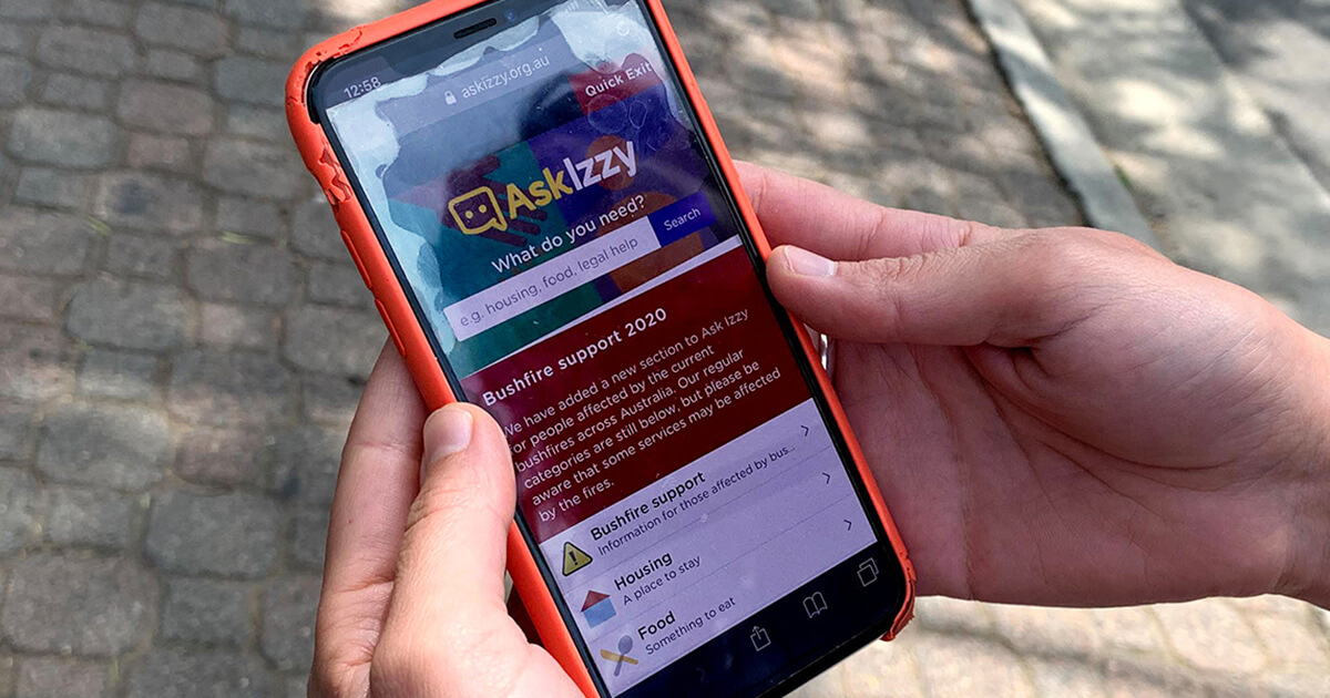 Ask Izzy connecting bushfire victims with support services across ...